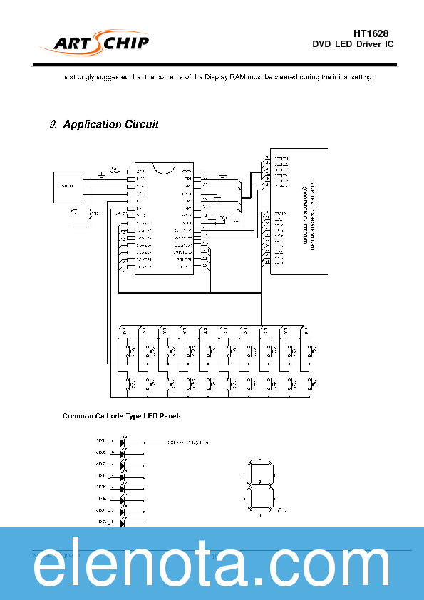 HT1628 Datasheet PDF (1.21 MB) ArtsChip | Pobierz z Elenota.pl